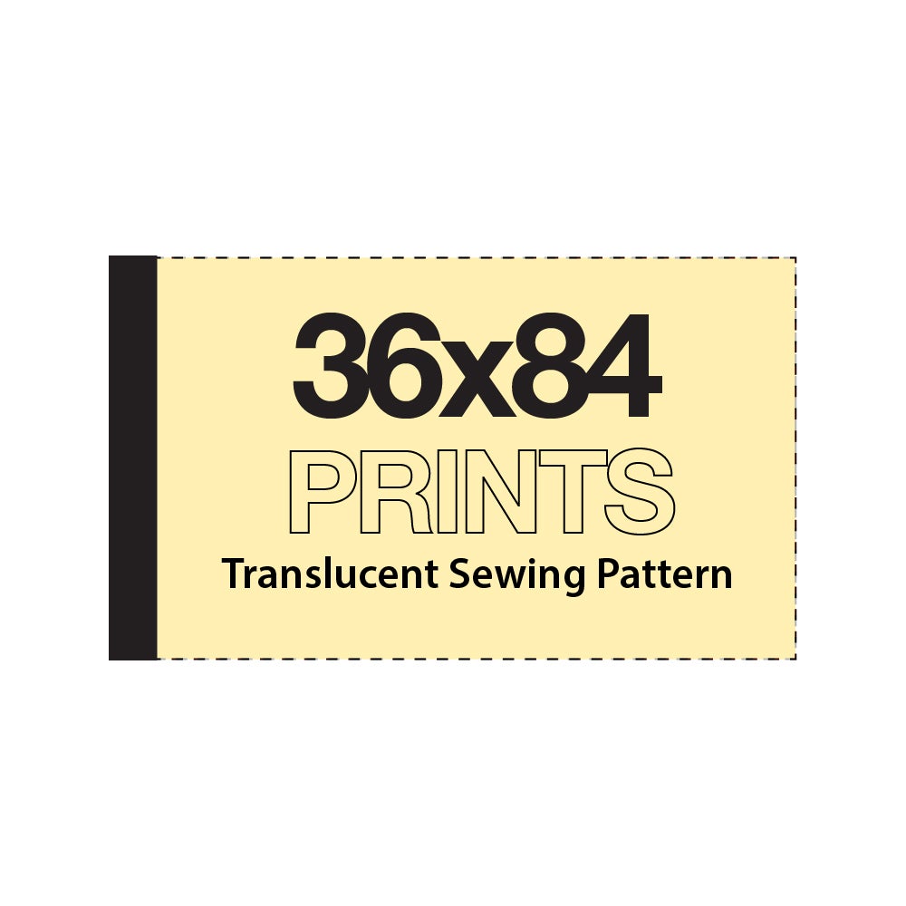36x84 Translucent Sewing Pattern Black & White/Color Print